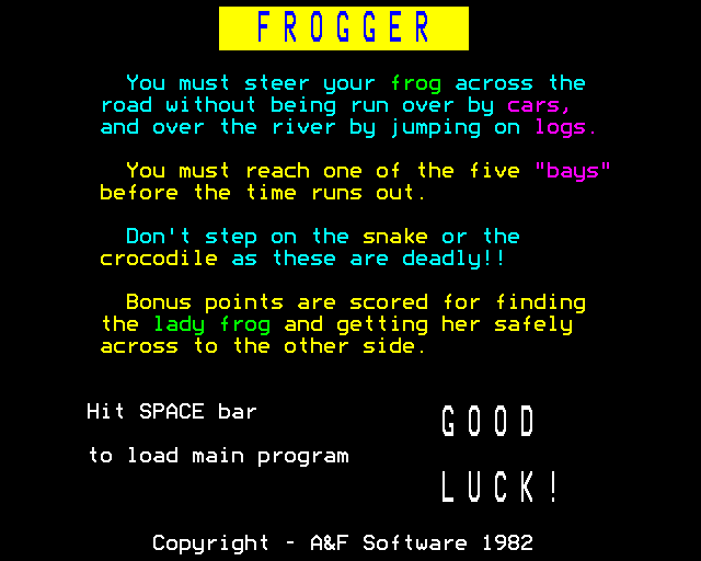 Frogger (1982) - MobyGames