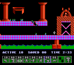 Screenshot of Lemmings (NES, 1991) - MobyGames