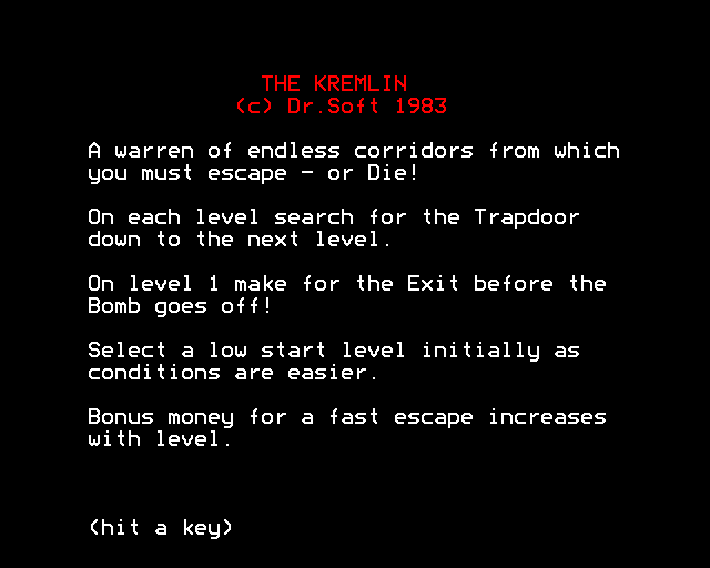 Kremlin (1983) - MobyGames