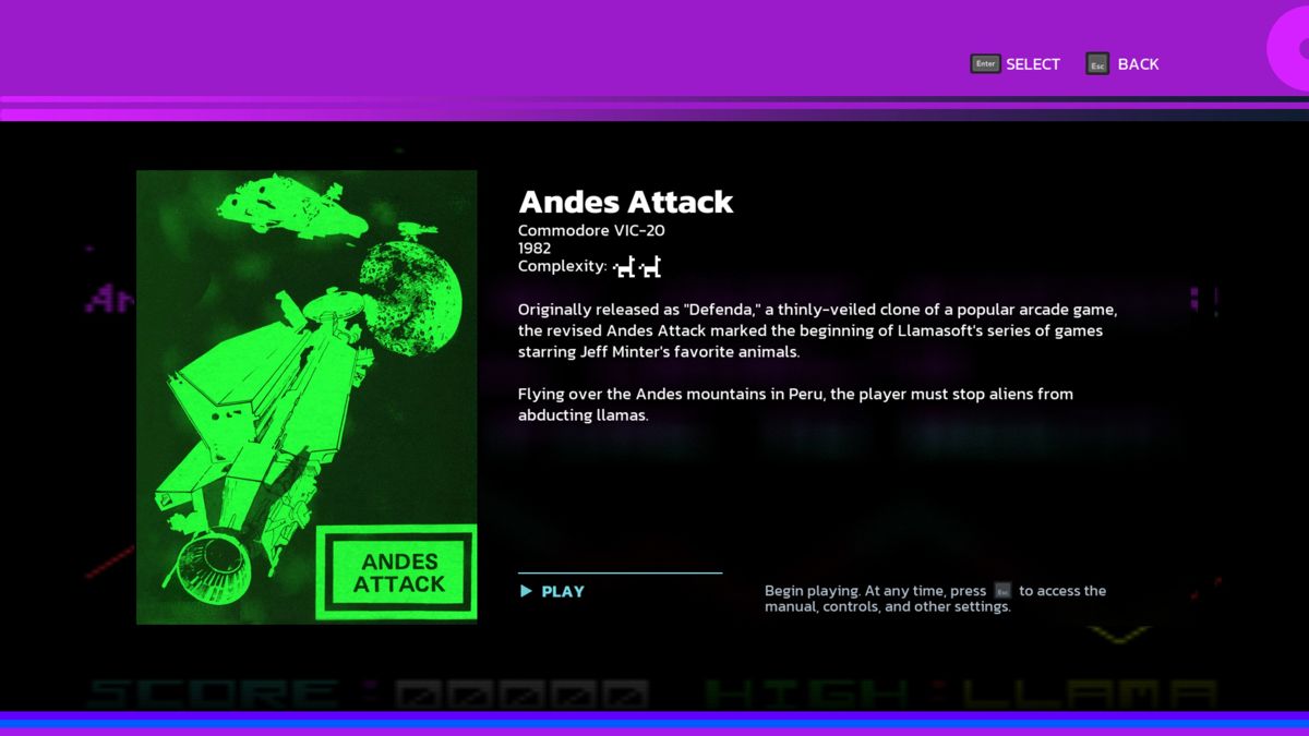 Screenshot of Llamasoft: The Jeff Minter Story (Windows, 2024) - MobyGames