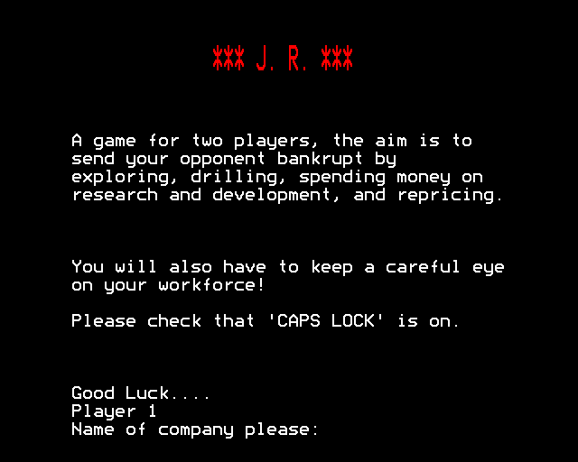 J. R. (1982) - MobyGames