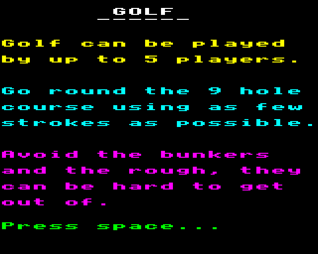 Golf (1984) - MobyGames