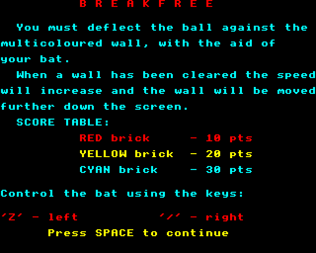 Breakfree (1984) - MobyGames