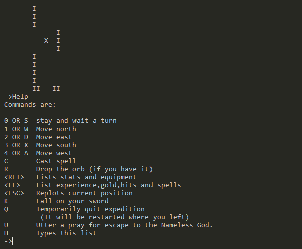 Screenshot of DND (Mainframe, 1976) - MobyGames