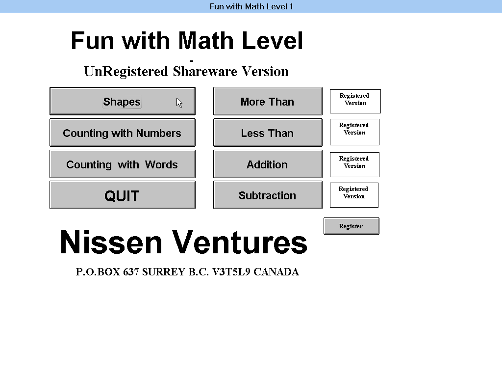 Fun with Math Level 1 box covers - MobyGames