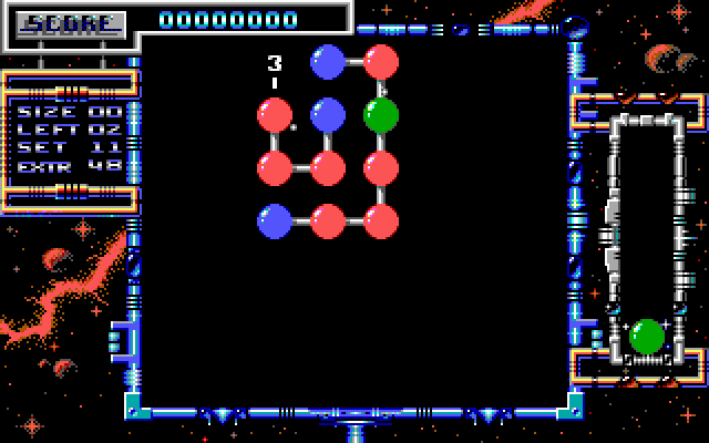 Screenshot of Atomino (DOS, 1990) - MobyGames