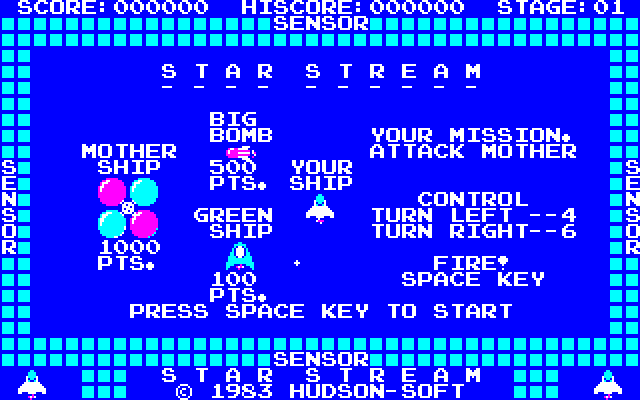 Screenshot of Star Stream (PC-8000, 1983) - MobyGames