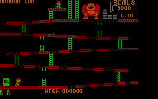 Screenshot of Donkey Kong (PC Booter, 1981) - MobyGames