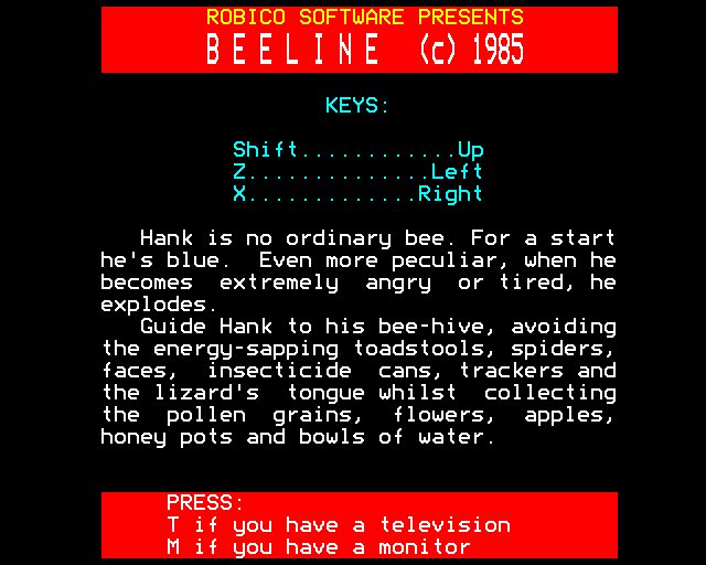 Beeline (1985) - MobyGames