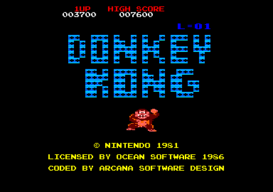 Screenshot of Donkey Kong (Amstrad CPC, 1981) - MobyGames