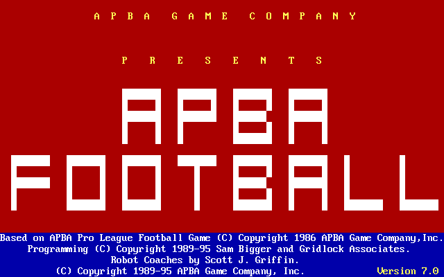 APBA Pro League Football Releases - MobyGames