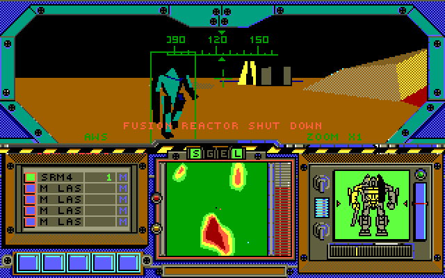 Screenshot of MechWarrior (DOS, 1989) - MobyGames