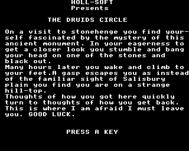 The Druids Circle (1986) - MobyGames