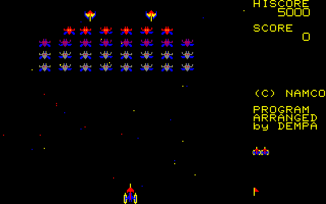 Screenshot of Galaxian (FM-7, 1979) - MobyGames