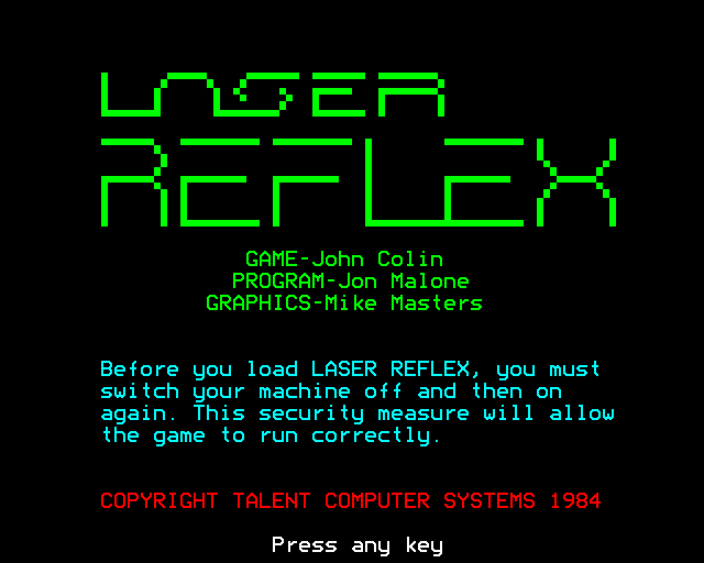 Laser Reflex (1984) - MobyGames