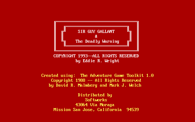 Sir Guy Gallant & The Deadly Warning screenshots - MobyGames