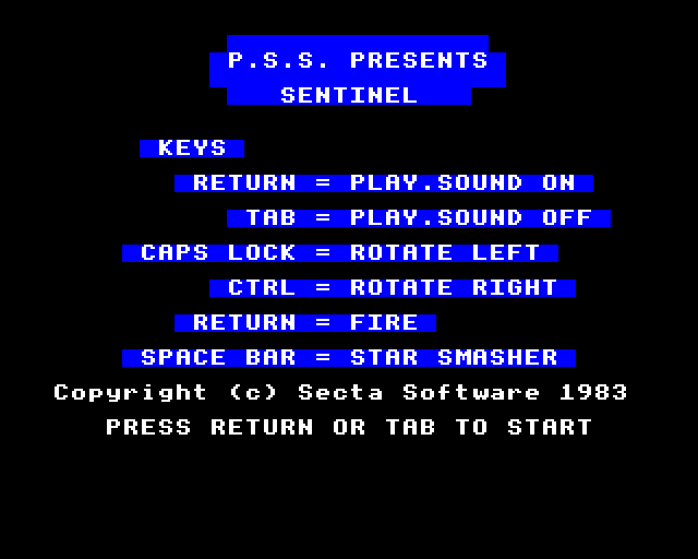 Sentinel (1983) - MobyGames