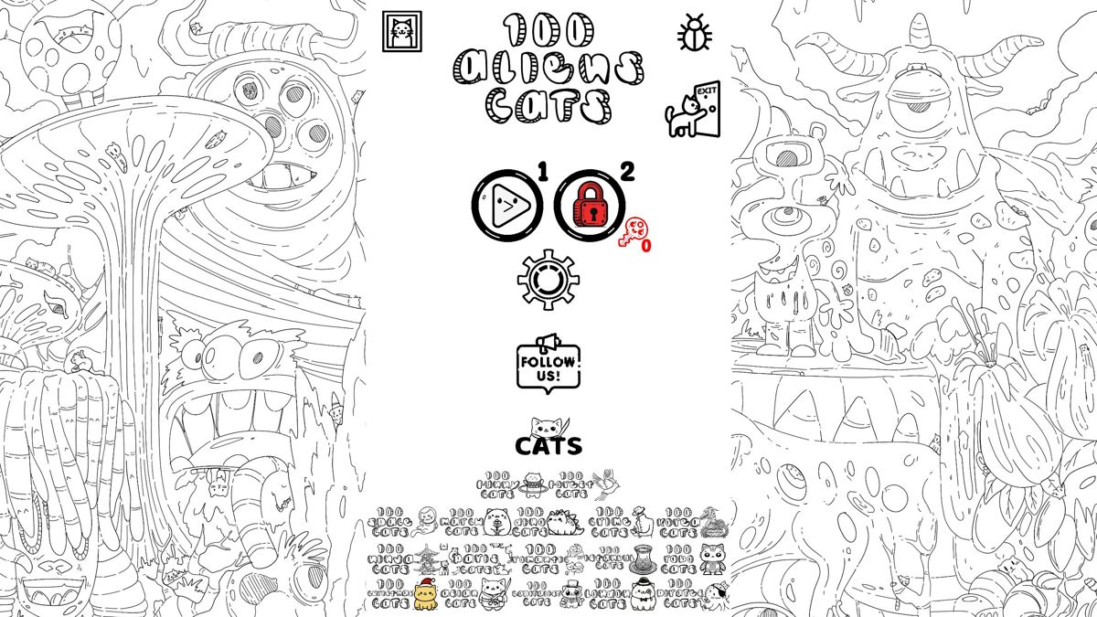 Screenshot of 100 Aliens Cats (Windows, 2024) - MobyGames
