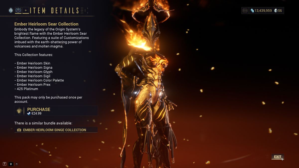 Warframe: Ember Heirloom Sear Collection screenshots - MobyGames