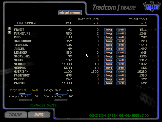 Screenshot of Battlecruiser 3000AD v2.0 (Windows, 1998) - MobyGames