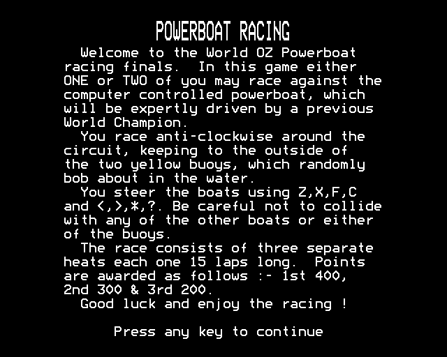 Powerboat Racing (1982) - MobyGames