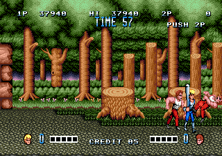 Screenshot of Double Dragon (Genesis, 1987) - MobyGames