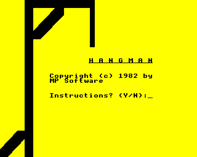 Hangman (1982) - MobyGames