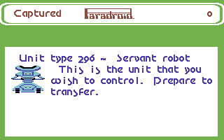 Screenshot of Paradroid (Commodore 64, 1985) - MobyGames