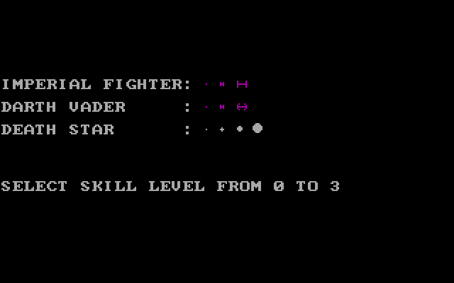 Screenshot of X-Wing Fighter (DOS, 1978) - MobyGames
