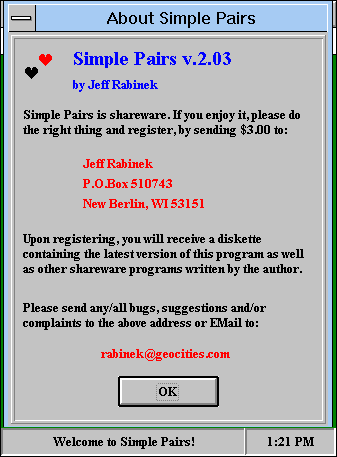 Simple Pairs Attributes, Tech Specs, Ratings - MobyGames