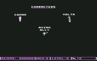 Screenshot of Conan (Commodore 64, 1984) - MobyGames