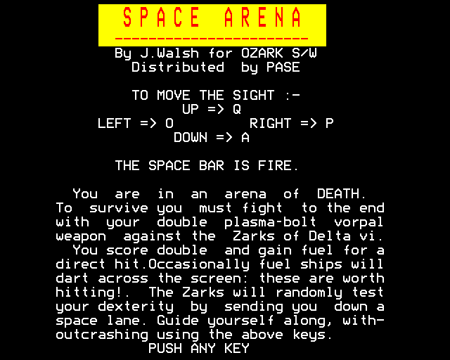 Space Arena (1983) - MobyGames