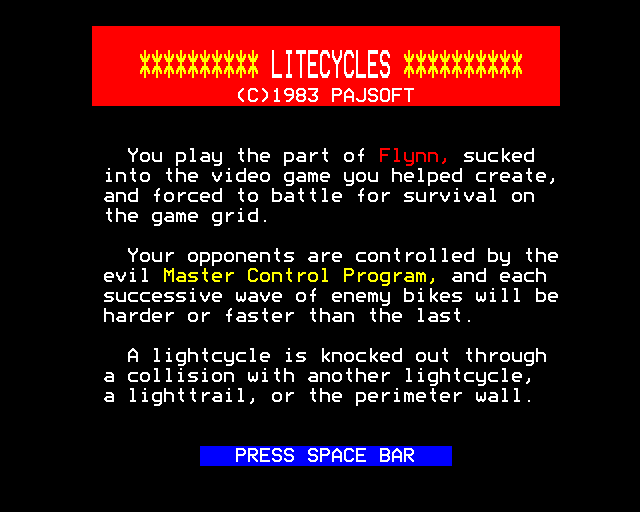 Litecycles (1983) - MobyGames