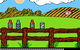 Screenshot of Barnyard Blaster (Atari 7800, 1987) - MobyGames