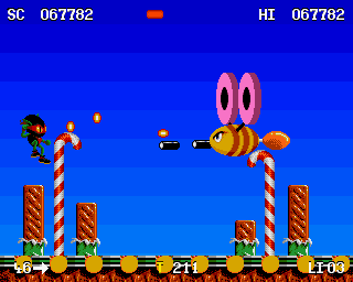 Screenshot of Zool (Amiga, 1992) - MobyGames