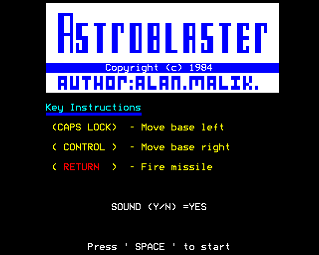 Astro Blaster Forum - MobyGames