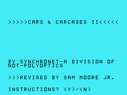 Cars & Carcasses 2 (1981) - MobyGames