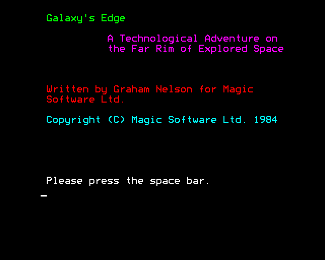 Galaxy's Edge (1984) - MobyGames