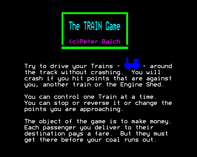 Trains (1984) - MobyGames