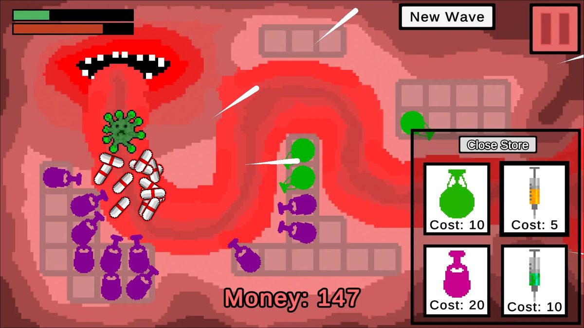Screenshot of Bacterial-Defence (Browser, 2025) - MobyGames