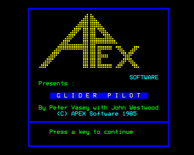 Glider Pilot (1985) - MobyGames