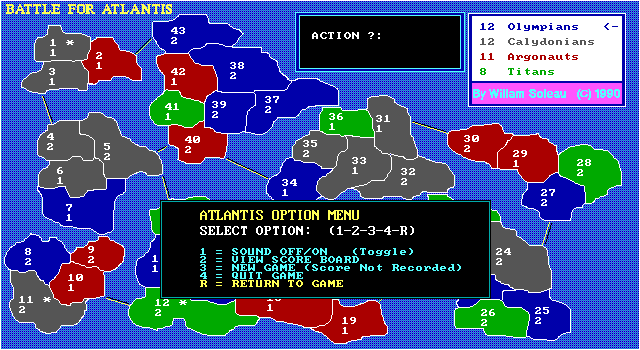 Screenshot of Battle for Atlantis (DOS, 1990) - MobyGames