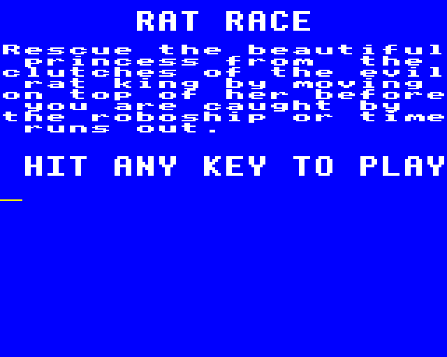 Rat Race (1985) - MobyGames