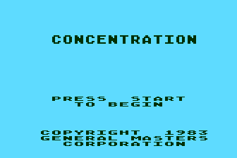 Concentration (1983) - MobyGames