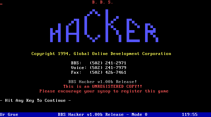 BBS Hacker screenshots - MobyGames