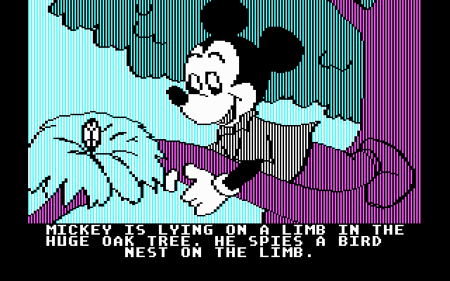 Screenshot of Mickey's Space Adventure (DOS, 1984) - MobyGames