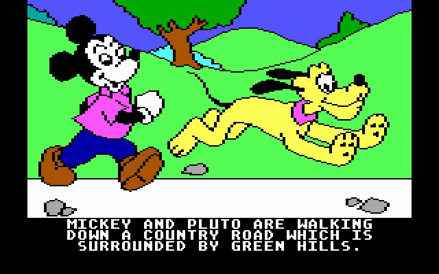 Screenshot of Mickey's Space Adventure (DOS, 1984) - MobyGames