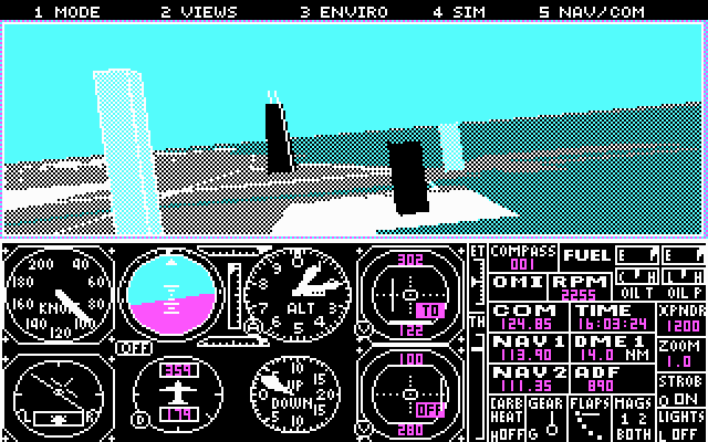 Screenshot of Microsoft Flight Simulator (v3.0) (DOS, 1988) - MobyGames
