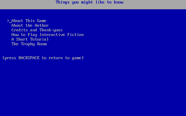 Screenshot of Anchorhead (Z-machine, 1998) - MobyGames