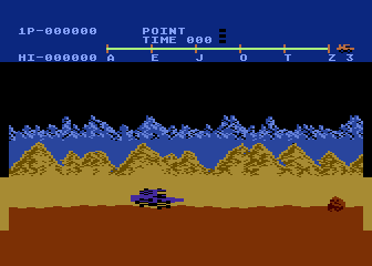Screenshot of Moon Patrol (Atari 8-bit, 1982) - MobyGames